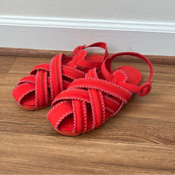 FARM Rio | Shoes | Farm Rio Zigzag Stitch Sandals Red | Poshmark
